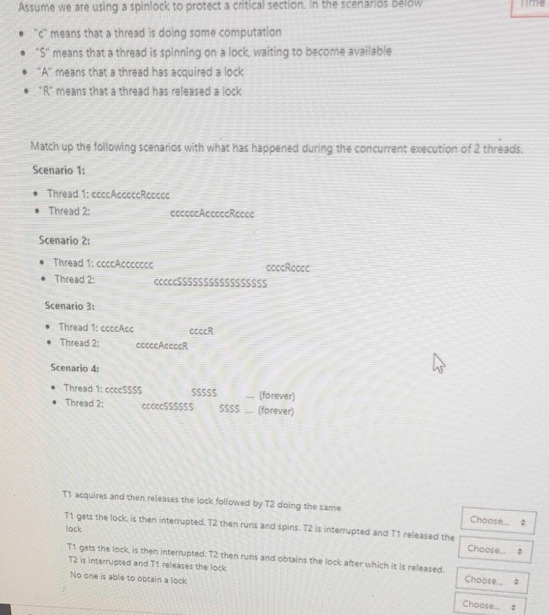 me Assume we are using a spinlock to protect a | Chegg.com