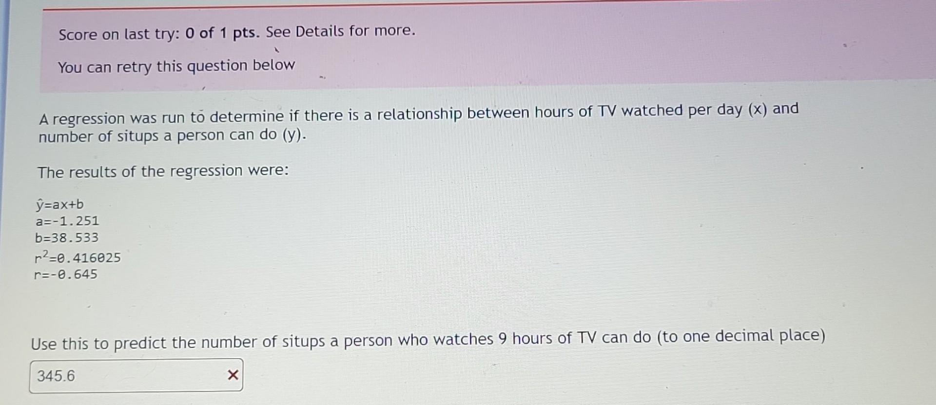 Solved Score on last try: 0 of 1 pts. See Details for more. | Chegg.com