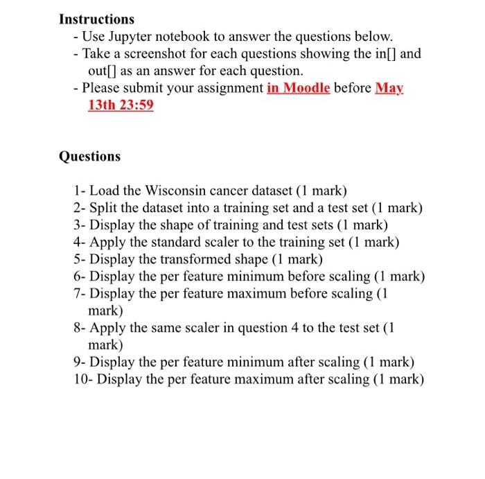 Solved Instructions - Use Jupyter notebook to answer the | Chegg.com