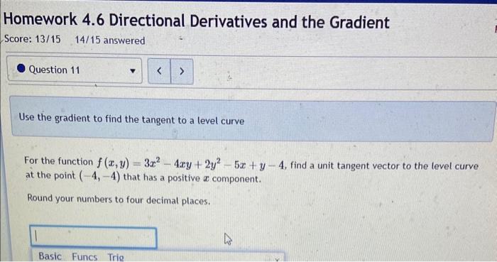 Solved Homework 4 6 Directional Derivatives And The Gradient