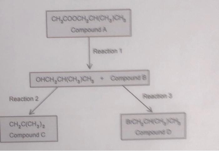 Solved CH,COOCH,CH(CH)CM, Compound A Reaction OHCH,CH(CH)CM, | Chegg.com