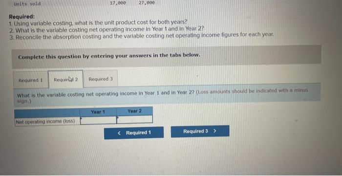 Solved Required: 1. Using varlable costing, what is the unit | Chegg.com Solved Required: 1. Using varlable costing, what is the unit | Chegg.com