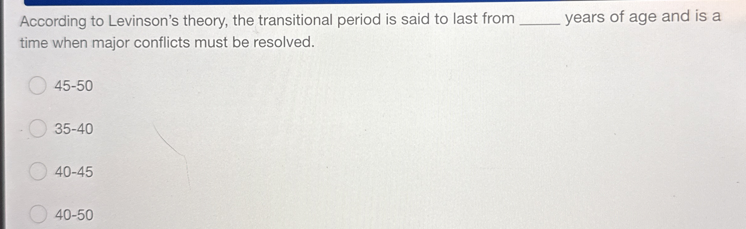 Solved According to Levinson's theory, the transitional | Chegg.com