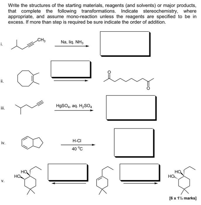 Solved Write the structures of the starting materials, | Chegg.com