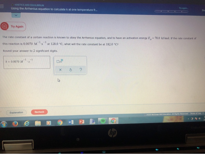 Solved KINETICS AND EQUILIBRIUM Using the Arthenlus equation | Chegg.com