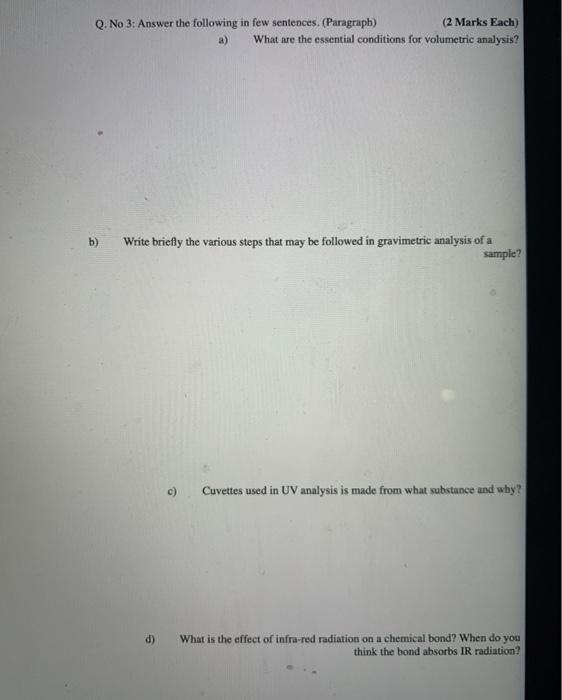 Solved Q. No 3: Answer the following in few sentences. | Chegg.com Solved Q. No 3: Answer the following in few sentences. | Chegg.com