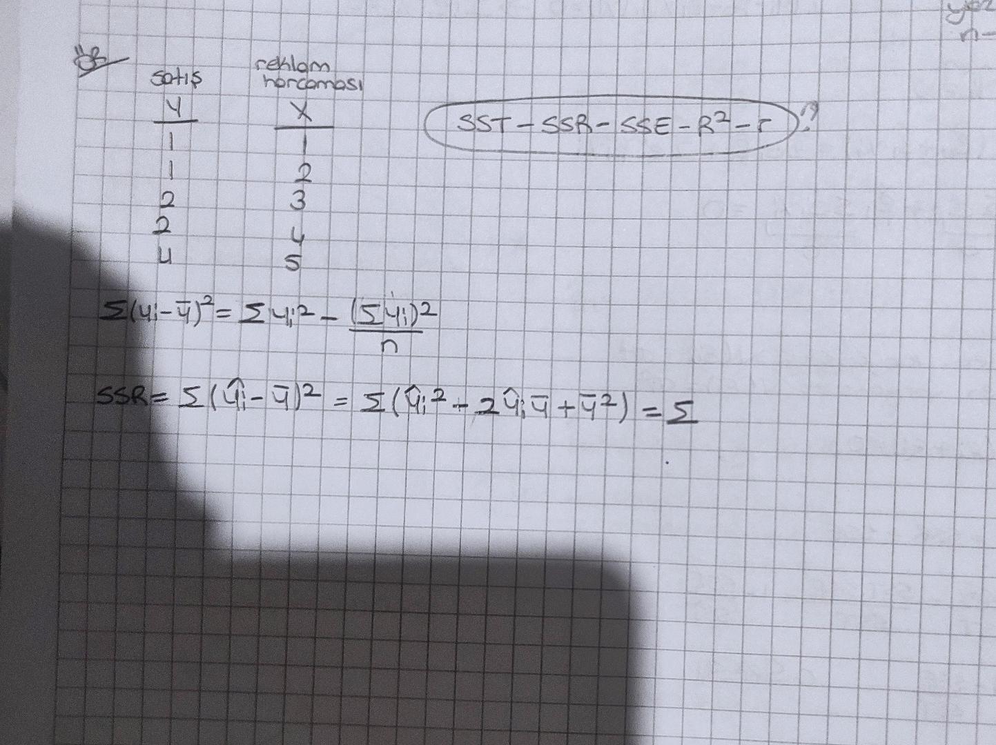 Solved 1412241xSST−SSR−SSE−R2−r32345 ∑(4i−4)2=∑yi2−n(Σyi)2 | Chegg.com