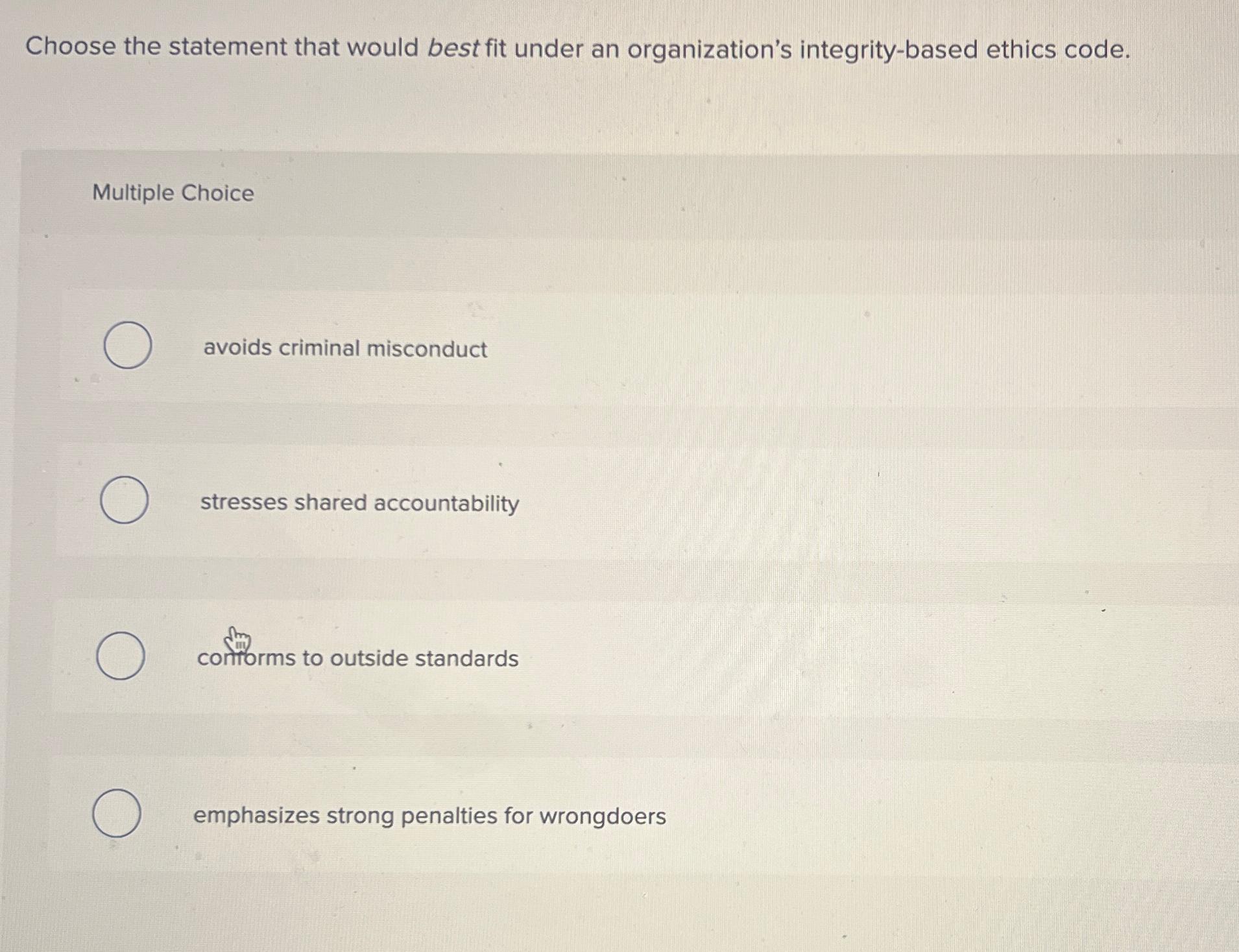 Solved Choose the statement that would best fit under an | Chegg.com