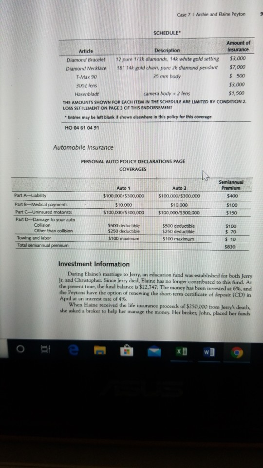 Personal Financial Planning Cases & Applications | Chegg.com