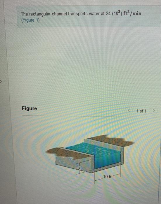 Solved The rectangular channel transports water at 24 (109) | Chegg.com