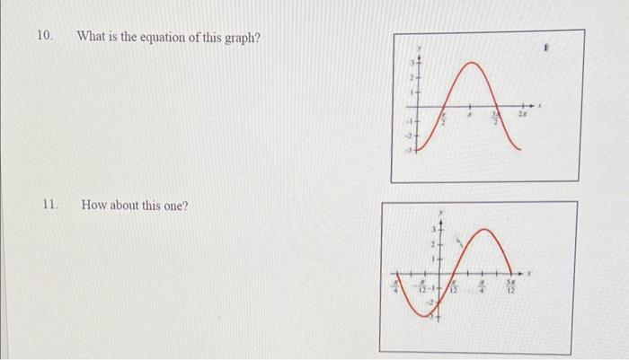 Solved 10. What is the equation of this graph? 11. How about | Chegg.com