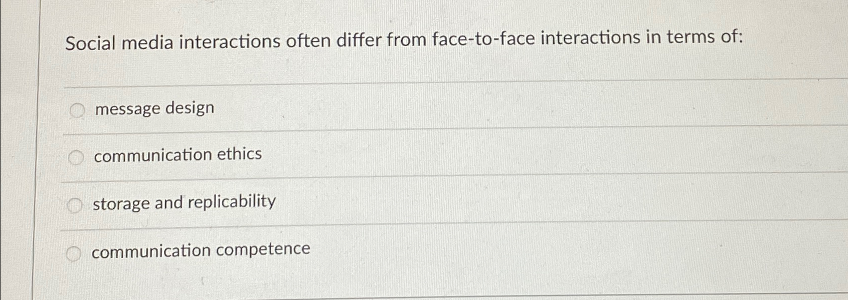 Solved Social media interactions often differ from | Chegg.com
