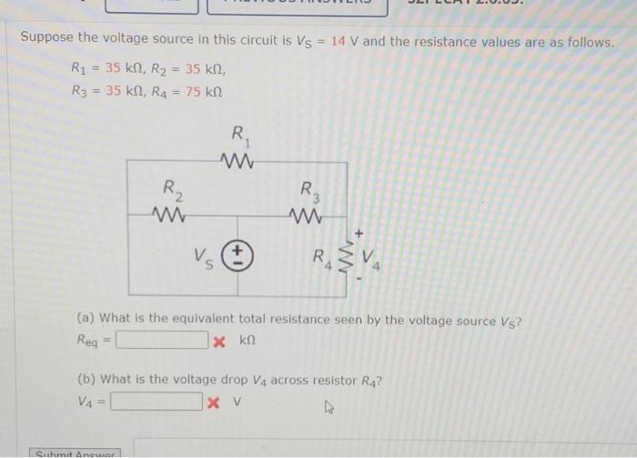 Solved Suppose the voltage source in this circuit is VS=14 V | Chegg.com