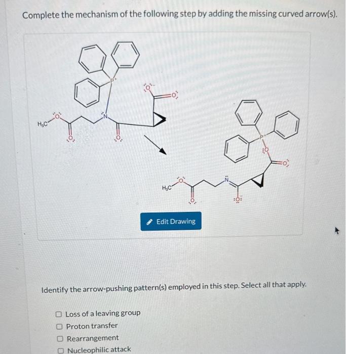 Solved Complete the mechanism of the following step by | Chegg.com
