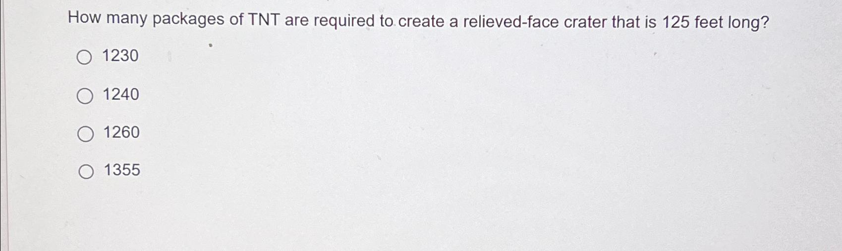 Solved How many packages of TNT are required to create a | Chegg.com