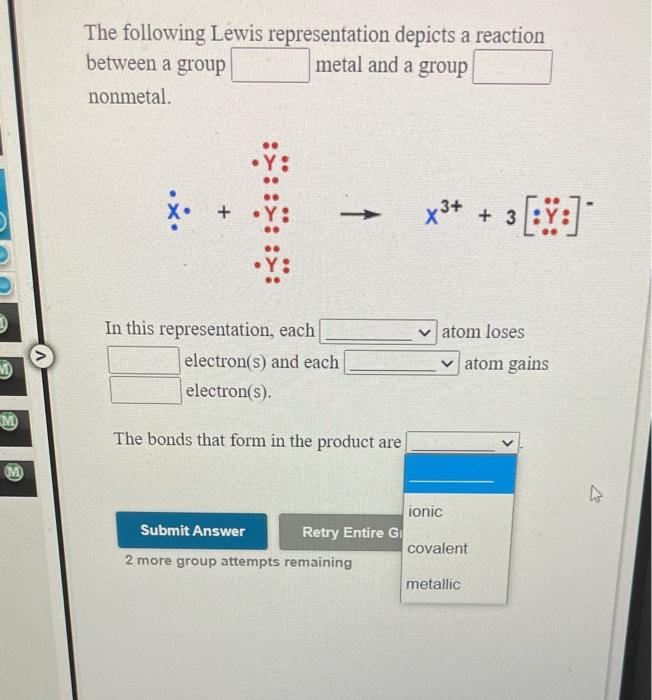 Solved The following Lewis representation depicts a reaction | Chegg.com