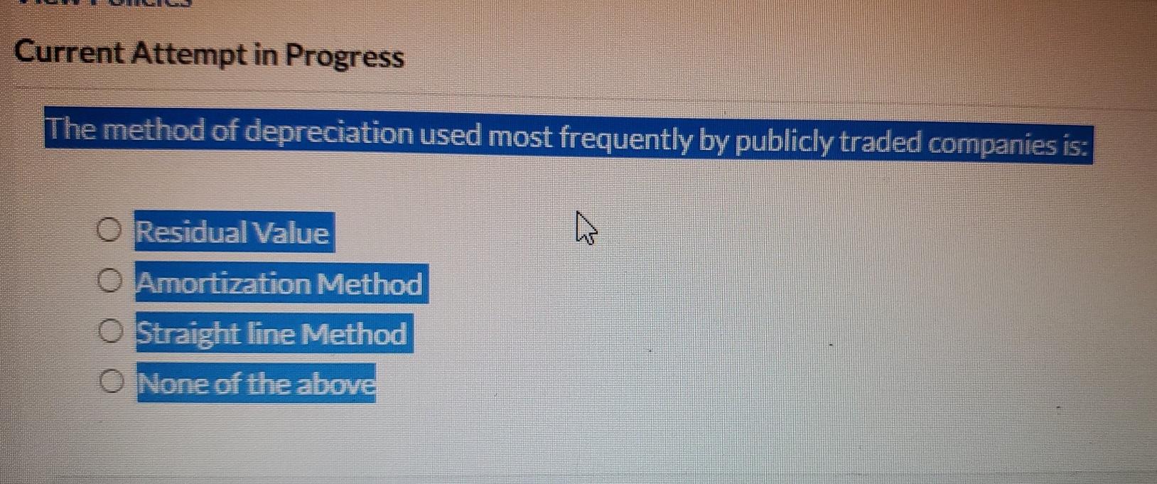 Solved Current Attempt in Progress The method of | Chegg.com