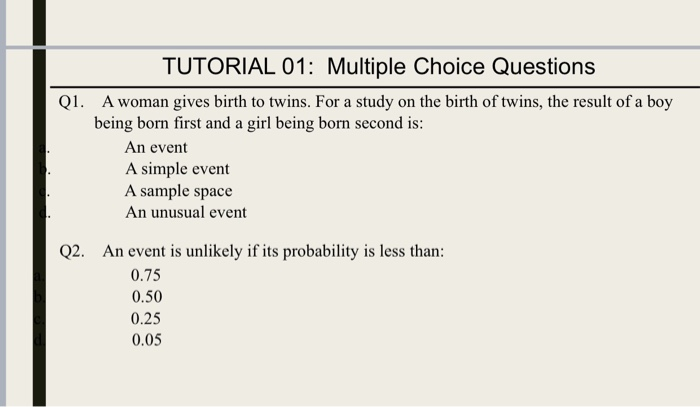 Solved Multiple Choice Questions Q1. A confidence interval | Chegg.com