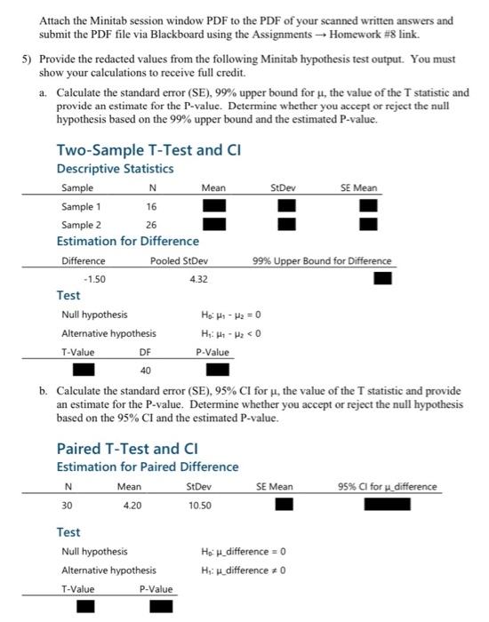 Solved N Attach the Minitab session window PDF to the PDF of | Chegg.com
