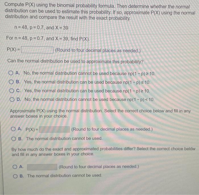 Solved Compute P(X) using the binomial probability formula. | Chegg.com