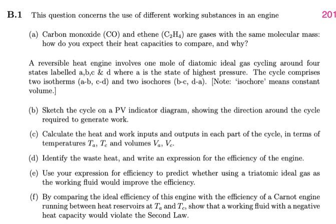 Solved B.1 This question concerns the use of different | Chegg.com