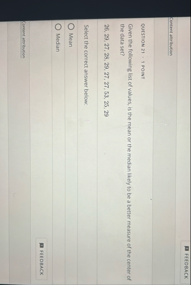 Solved FEEDBACKContent attributionQUESTION 21 . 1 | Chegg.com
