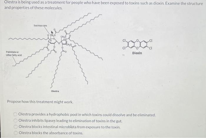 Solved Olestra is being used as a treatment for people who | Chegg.com
