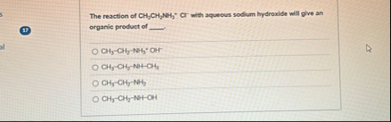 Solved The reaction of CH3CH2NH3 Cr ﻿with aqueous sodium | Chegg.com