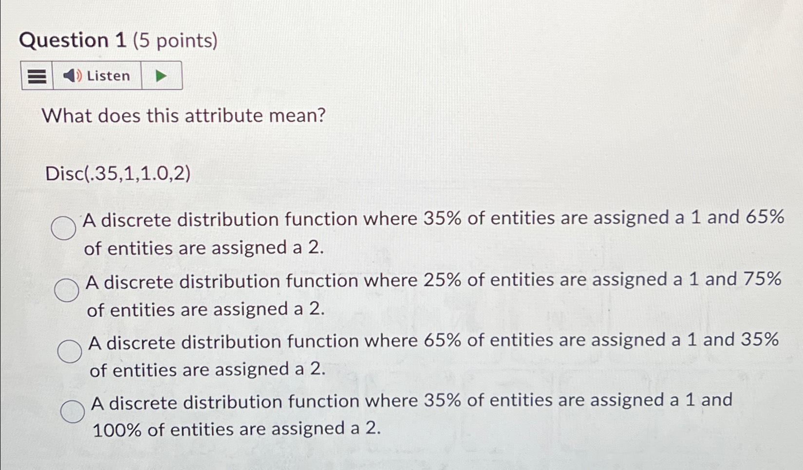 Solved Question 1 (5 ﻿points)What does this attribute | Chegg.com
