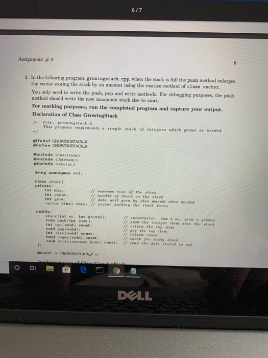 Solved 6 /7 Assignment #8 3. In the following program, | Chegg.com