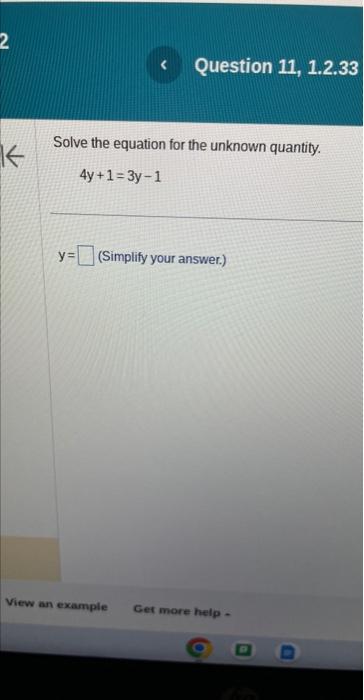 Solved Solve the equation for the unknown quantity. | Chegg.com