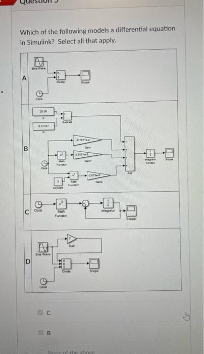 Solved Which of the following models a differential equation | Chegg.com