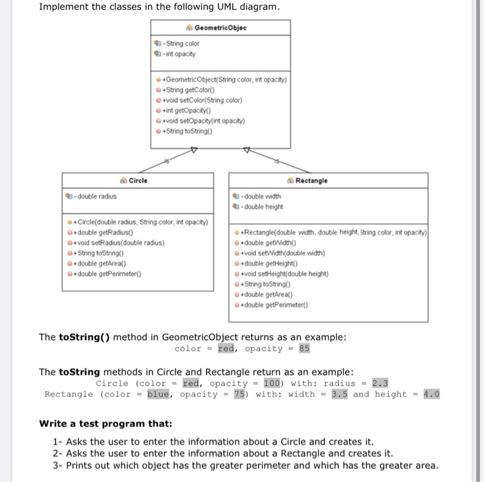 Solved Implement the classes in the following UML diagram. | Chegg.com