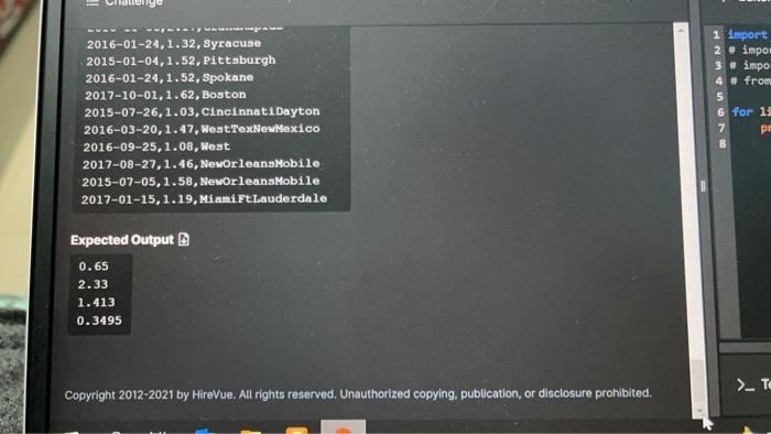 Solved Please solve in Python 3 Challenge Avocado Prices | Chegg.com