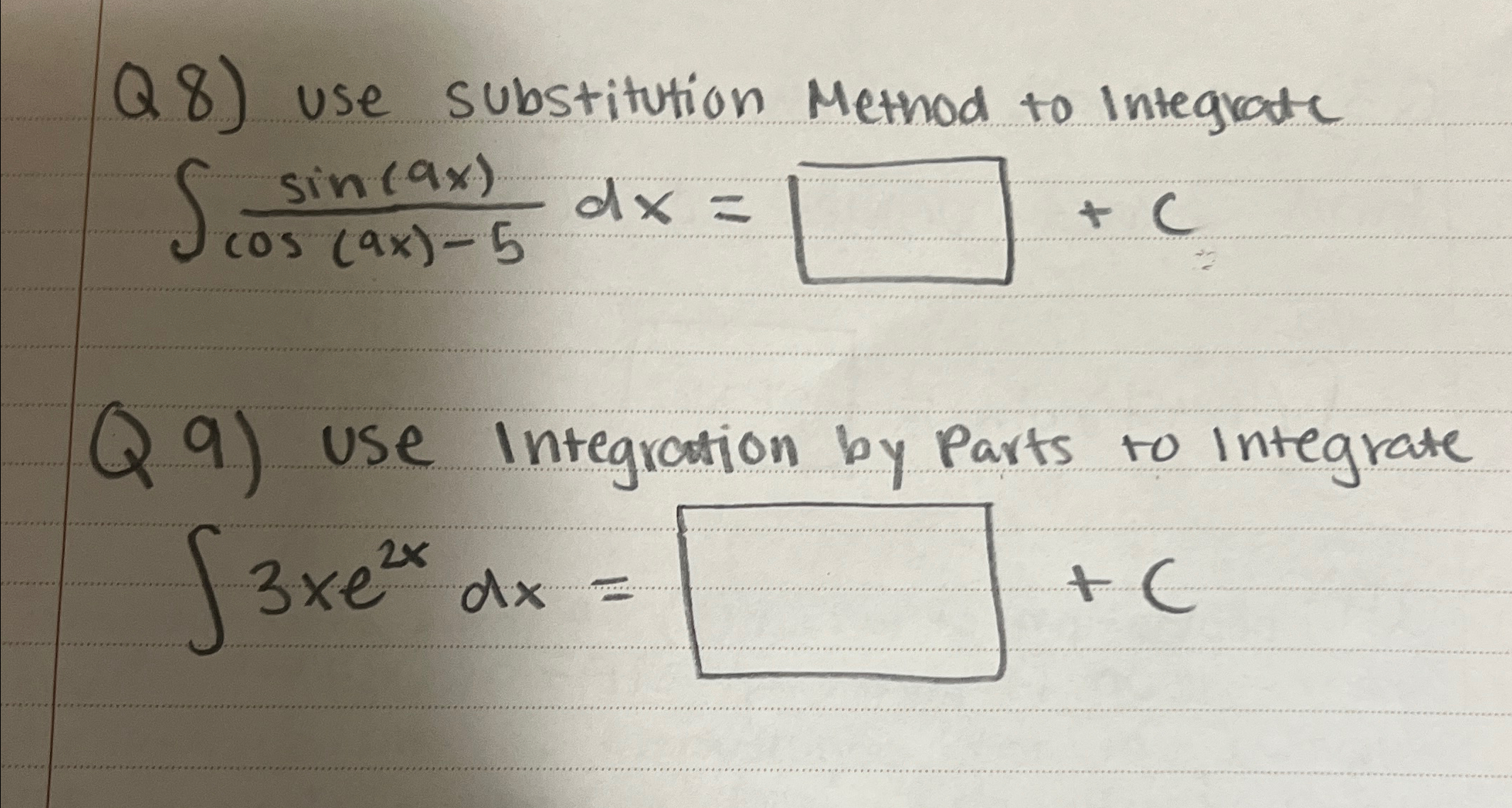 Solved Q8) ﻿use substitution Method to | Chegg.com