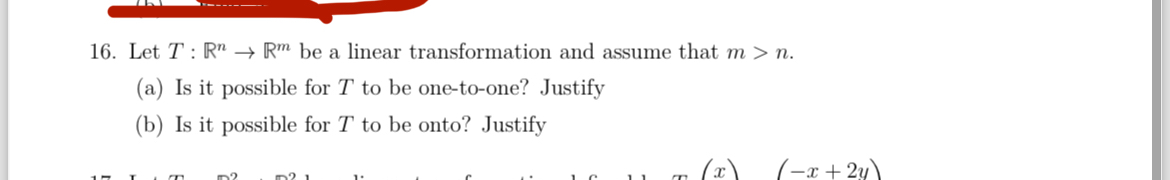 Solved Let T:Rn→Rm ﻿be a linear transformation and assume | Chegg.com