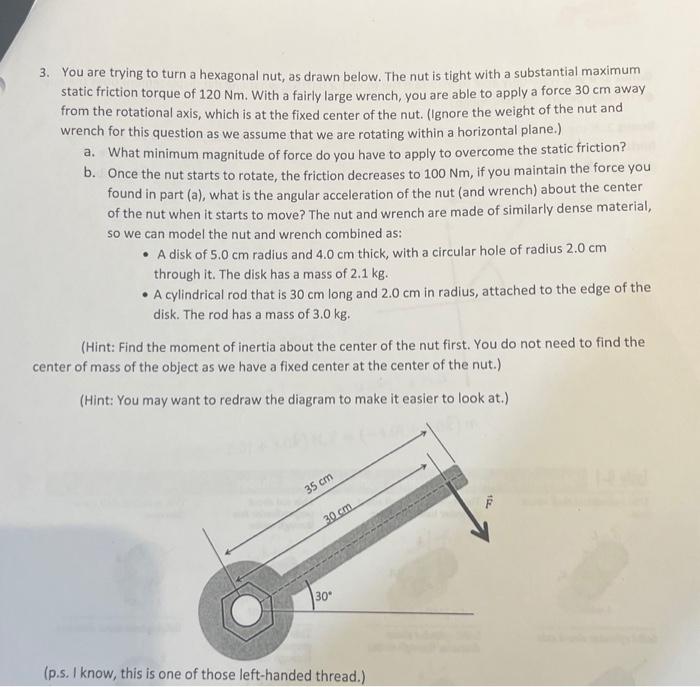 Solved Torque and Dynamics pls show FULL steps draw FBD i | Chegg.com