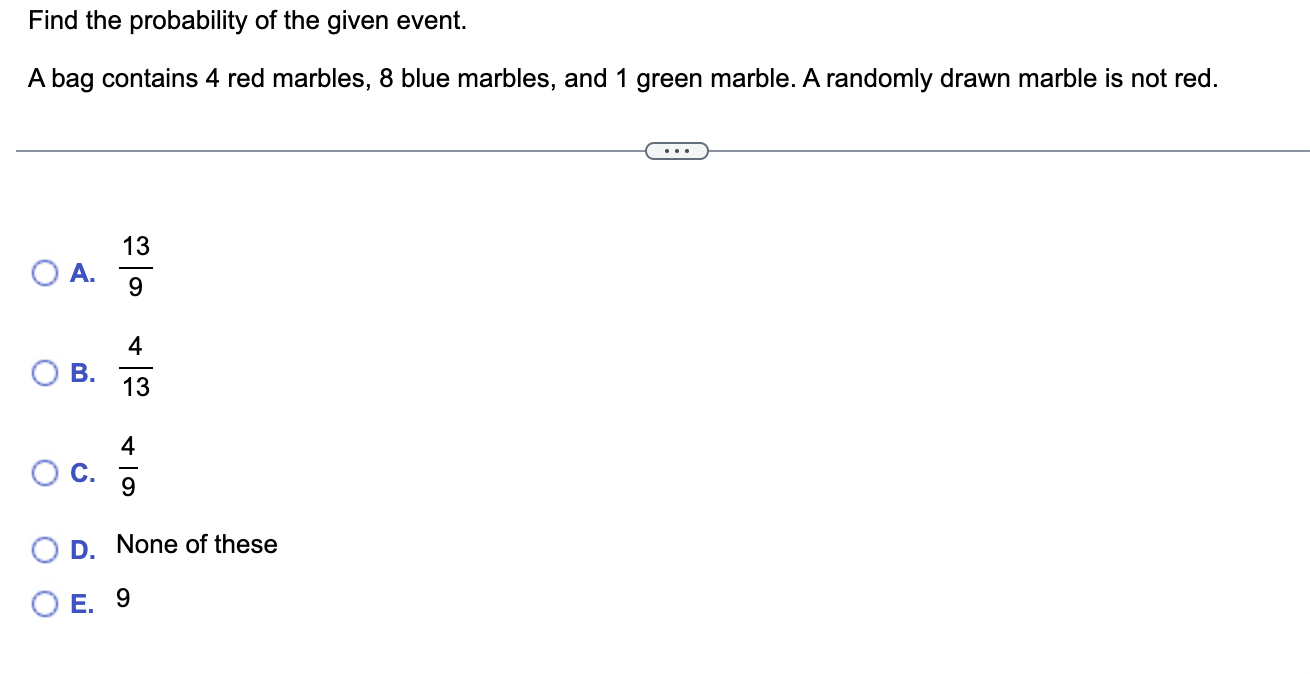 Solved Find the probability of the given event.A bag | Chegg.com