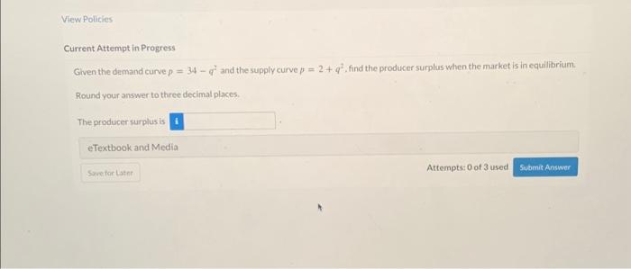 Solved Current Attempt in Progress Given the demand curve | Chegg.com