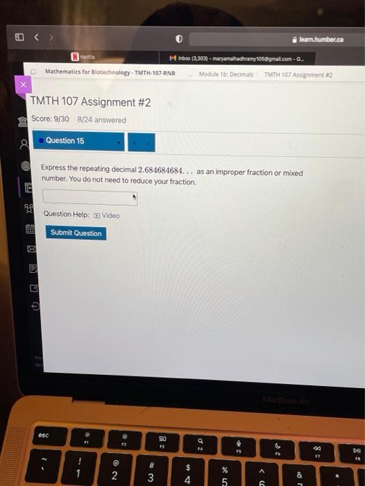 Solved learn.humber.ca Minbox (3,303) - maryamahadhramy | Chegg.com
