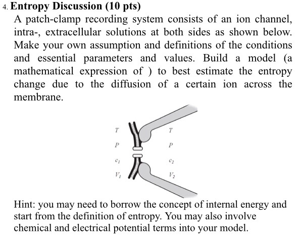4. Entropy Discussion (10 pts) A patch-clamp | Chegg.com
