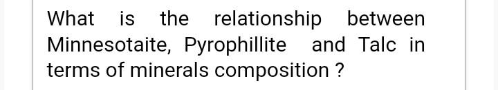 Solved What is the relationship between Minnesotaite, | Chegg.com