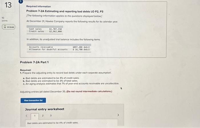 Solved Required information Problem 7-2A Estimating and | Chegg.com
