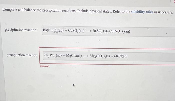 Solved Complete and balance the precipitation reactions. | Chegg.com