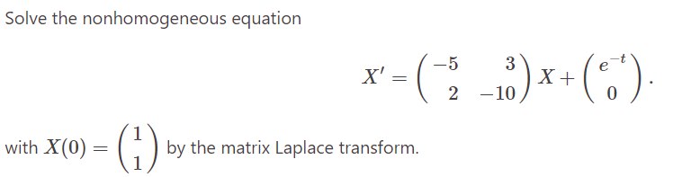 Solved Solve the nonhomogeneous | Chegg.com