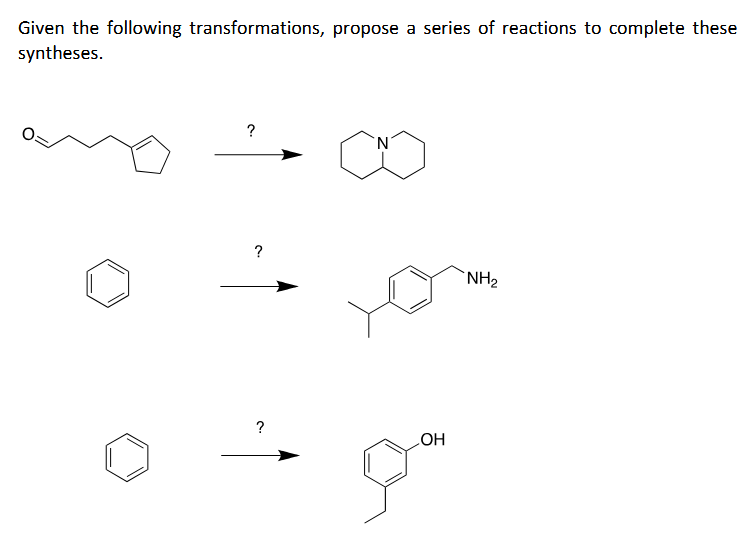 Given the following transformations, propose a series | Chegg.com