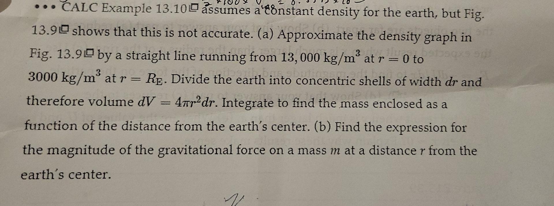 CALC Example 13.100 assumes a constant density | Chegg.com