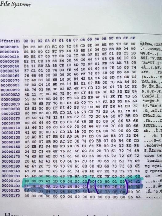 Solved dFile Systems 1. How many partitions are defined?1. | Chegg.com