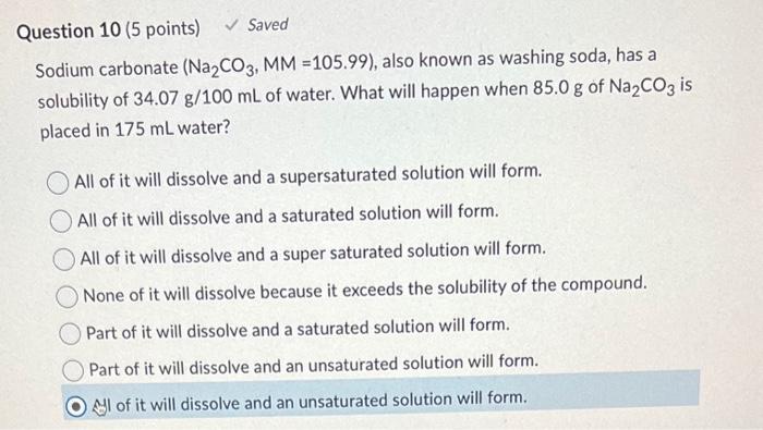 Solved Sodium carbonate (Na2CO3,MM=105.99), also known as | Chegg.com