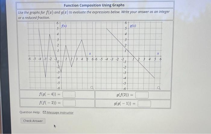 Solved Function Composition Using Graphs Use the graphs for | Chegg.com